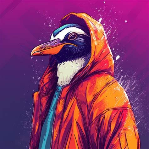 Premium Ai Image Penguin In Azuki Nft Style Street Wear