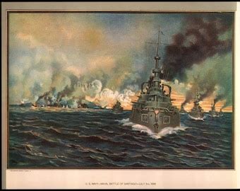 Naval Battle Print Etsy