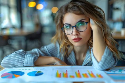 Focused Professional Analyzing Data In A Modern Office Setting