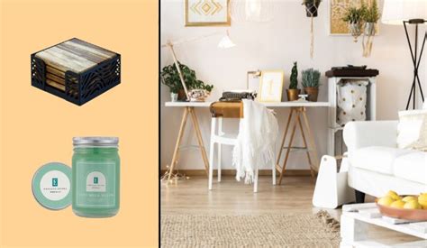 The 12 Ounce Mason Jar Candle Provides A Subtle Scent And The Acacia Wood Coaster Set Adds A