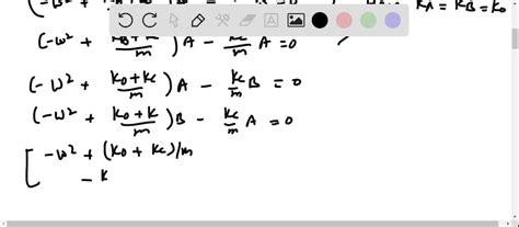 Solved Two Objects A And B Each Of Mass M Are Connected By Springs