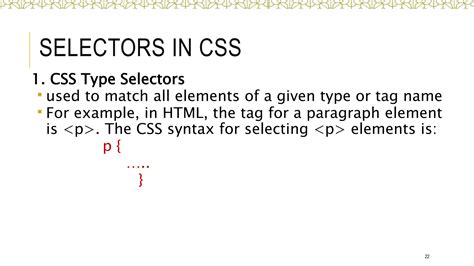 Lecture CSS Part PptxType Classification PPT