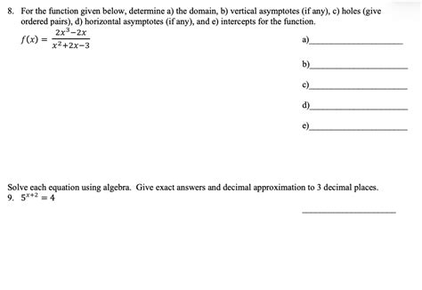 8 For The Function Given Below Determine A The