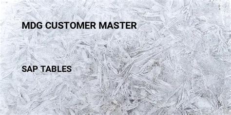 mdg customer master table in sap