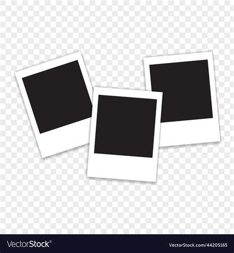 Realistic Polaroid Photo Frame Mockup Isolated Vector Image