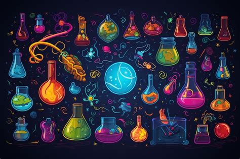 Premium Photo Vector Colorful Science Objects And Icons Vector