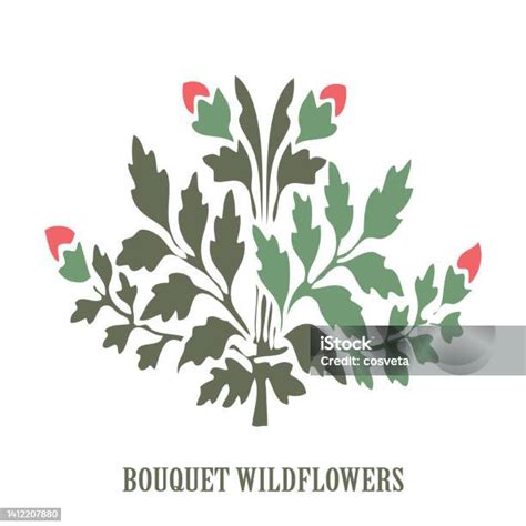 미니멀리스트 결혼식 초대장 꽃 카드 야생화 줄기 흰색 배경에 잎의 간단한 덤불 벡터 일러스트 레이 션 인사말 카드 로고 브랜딩 디자인 인쇄 결혼식 초대장 생일 0명에 대한