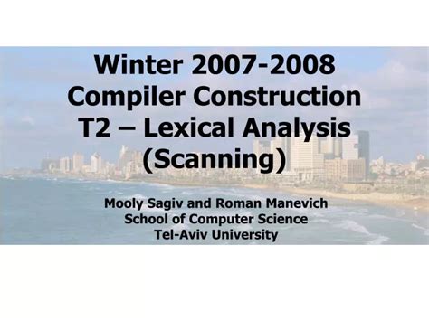 Ppt Winter 2007 2008 Compiler Construction T2 Lexical Analysis
