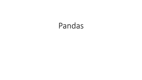 Pandas Directories On The Python Languagepptx