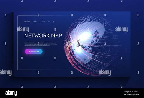 Network Map World Globe Vector Digital Earth Technology Background Global Social Network