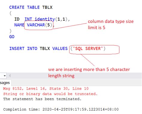 Sql Server Verbose Truncation Warnings Sql Bi Tutorials