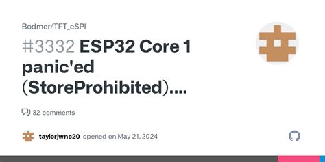 Esp32 Core 1 Paniced Storeprohibited Exception Was Unhandled When It Is Executed