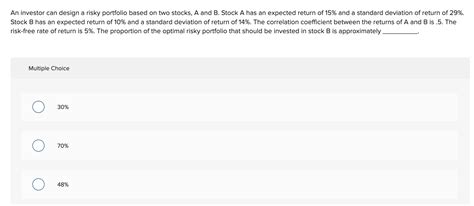 Solved An Investor Can Design A Risky Portfolio Based On Two