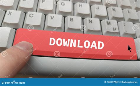 Download On Red Button Of A Keyboard Stock Photo Image Of Circuit Concept 181937742