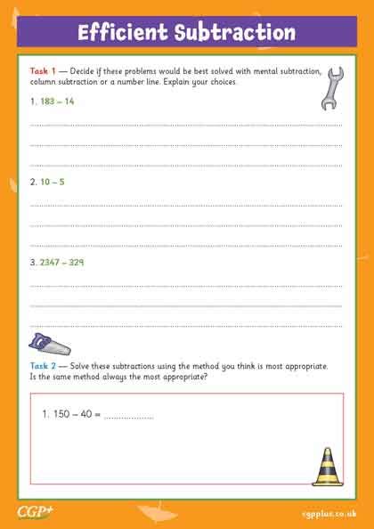 Efficient Subtraction Problems Year 4 Cgp Plus