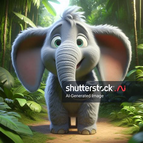Elephant Fluffy 3d Disney Ai Generated Image 2458747461 Shutterstock