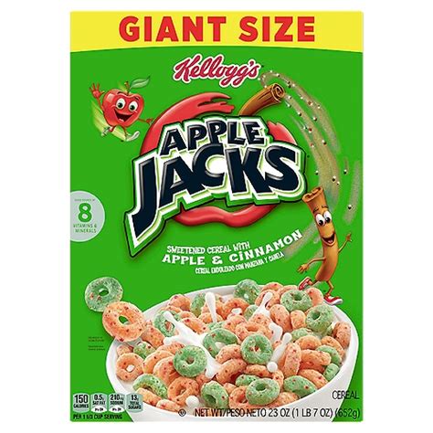 Kelloggs Apple Jacks Breakfast Cereal 8 Vitamins And Minerals