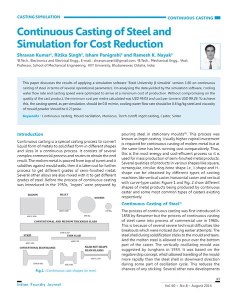 Pdf Continuous Casting Of Steel And Simulation For Cost Reduction