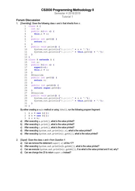 Practice Oop Tutorial 02 Cs2030 Programming Methodology Ii Semester 4