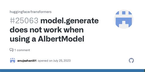 Modelgenerate Does Not Work When Using A Albertmodel · Issue 25063