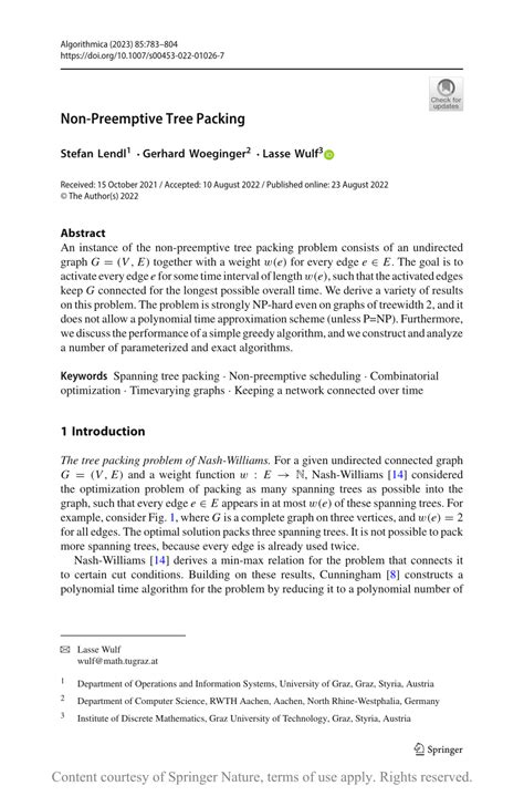 Pdf Non Preemptive Tree Packing