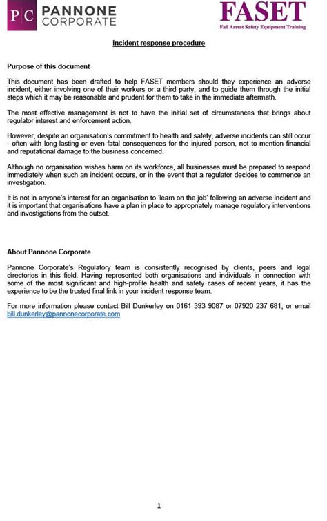 Incident Response Procedure Faset