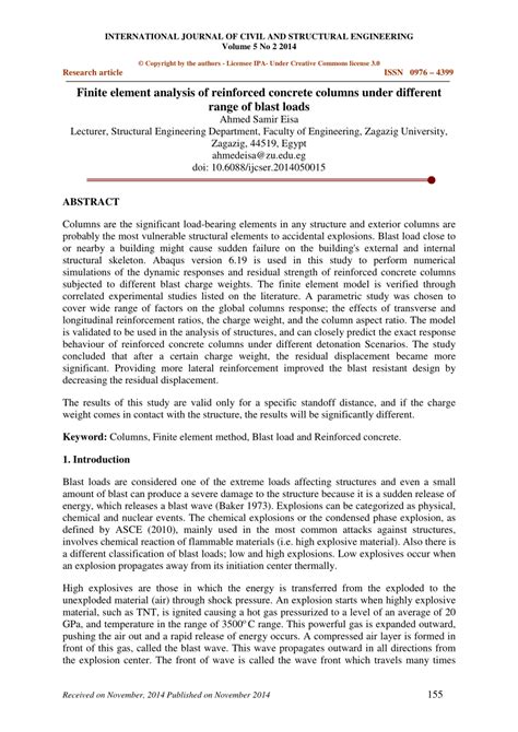 Pdf International Journal Of Civil And Structural Engineering Volume 5 No 2 2014 Finite