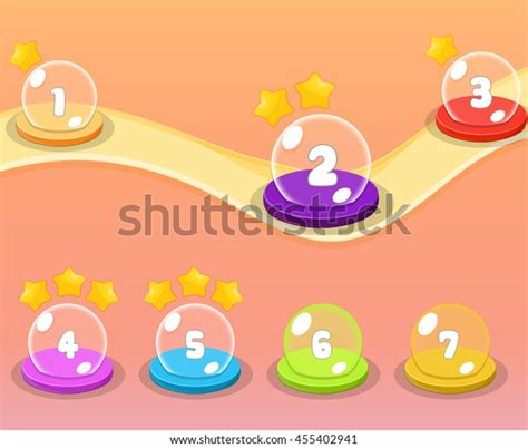 Level Indicators Map Pointers Game Asset Stock Vector Royalty Free