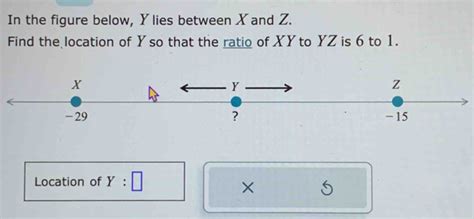 In The Figure Below Y Lies Between Xand Z Find The Location Of Y So