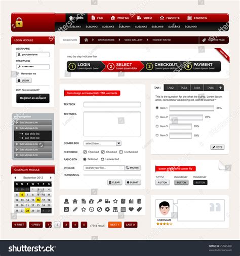 web design website element vector stock vector royalty free 75605488