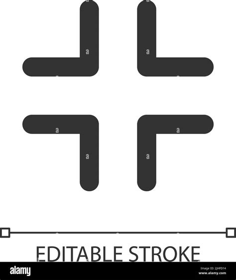 Exit Full Screen Pixel Perfect Linear Ui Icon Stock Vector Image Art Alamy