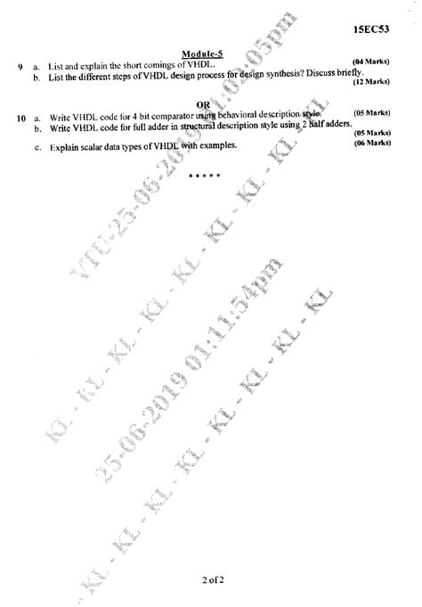 Visvesvaraya Technological University Be Electronics And Communication Cbcs Fifth Semester