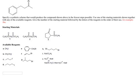 solved specify a synthetic scheme that would produce the