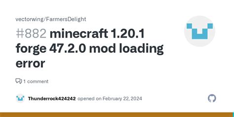 Minecraft Forge Mod Loading Error Issue Vectorwing FarmersDelight GitHub
