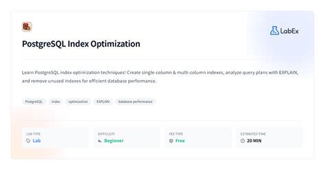 postgresql index optimization labex