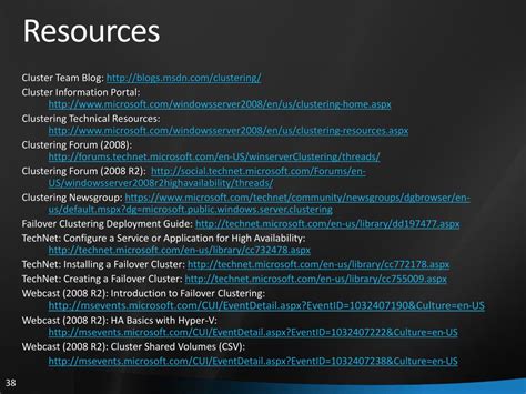 Ppt Windows Server 2008 R2 Feature Roadmap Clustering And High Availability Failover Clustering