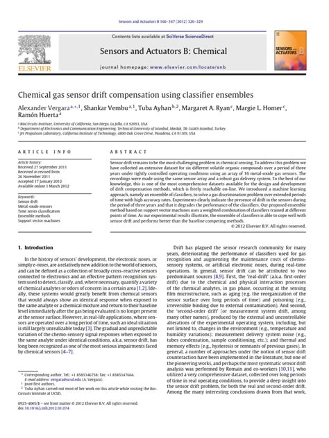 chemical gas sensor drift compensation using classifier ensembles
