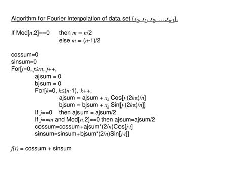 Ppt Fourier Interpolation Powerpoint Presentation Free Download Id