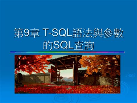 PPT 第 章 T SQL語法與參數的SQL查詢 PowerPoint Presentation ID