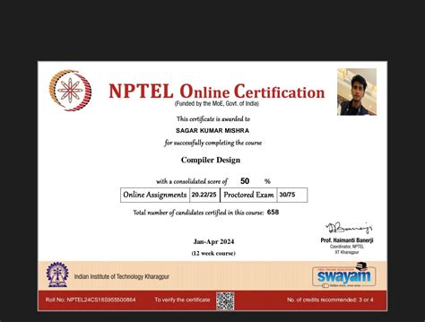 Sagar Mishra On Linkedin Compilerdesign Nptel Ai Machinelearning Skilldevelopment