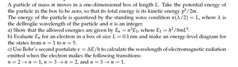 Solved A Particle Of Mass M Moves In A One Dimensional Box Chegg