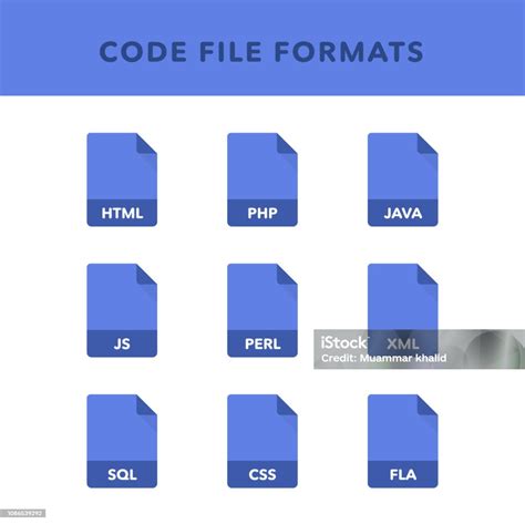 플랫 아이콘 스타일에서 코드 파일 형식 및 레이블을 설정 합니다 벡터 일러스트 레이 션 0명에 대한 스톡 벡터 아트 및 기타