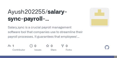 Github Ayush202255salary Sync Payroll Management System Salarysync Is A Crucial Payroll
