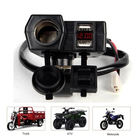 Digital Display Voltage Meter Cigarette Lighter Socket Led Dual Usb