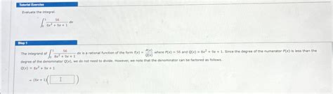 solved tutorial exerciseevaluate the