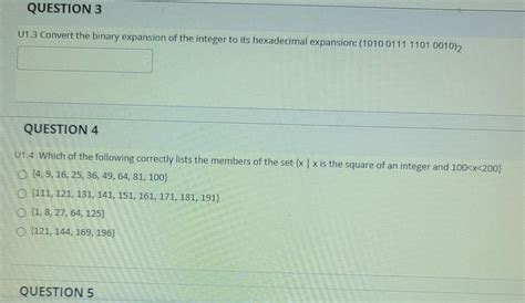 Solved Question 3 U13 Convert The Binary Expansion Of The