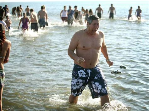 Polar Bear Plunge At Compo Beach