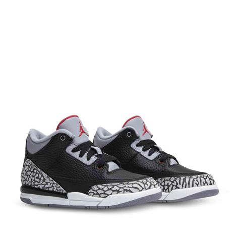 Air Jordan 3 Retro Og Black Cement Pre School Blackfire Red Cement
