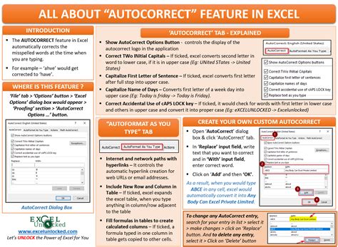 Exploring Autocorrect Feature In Excel Excel Unlocked