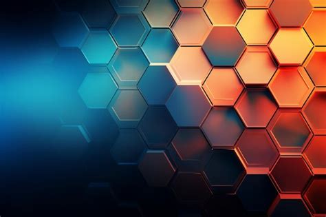 Premium Ai Image Hexagonal Abstract Backdrop Perfect For Modern Designs With Ample Text Space